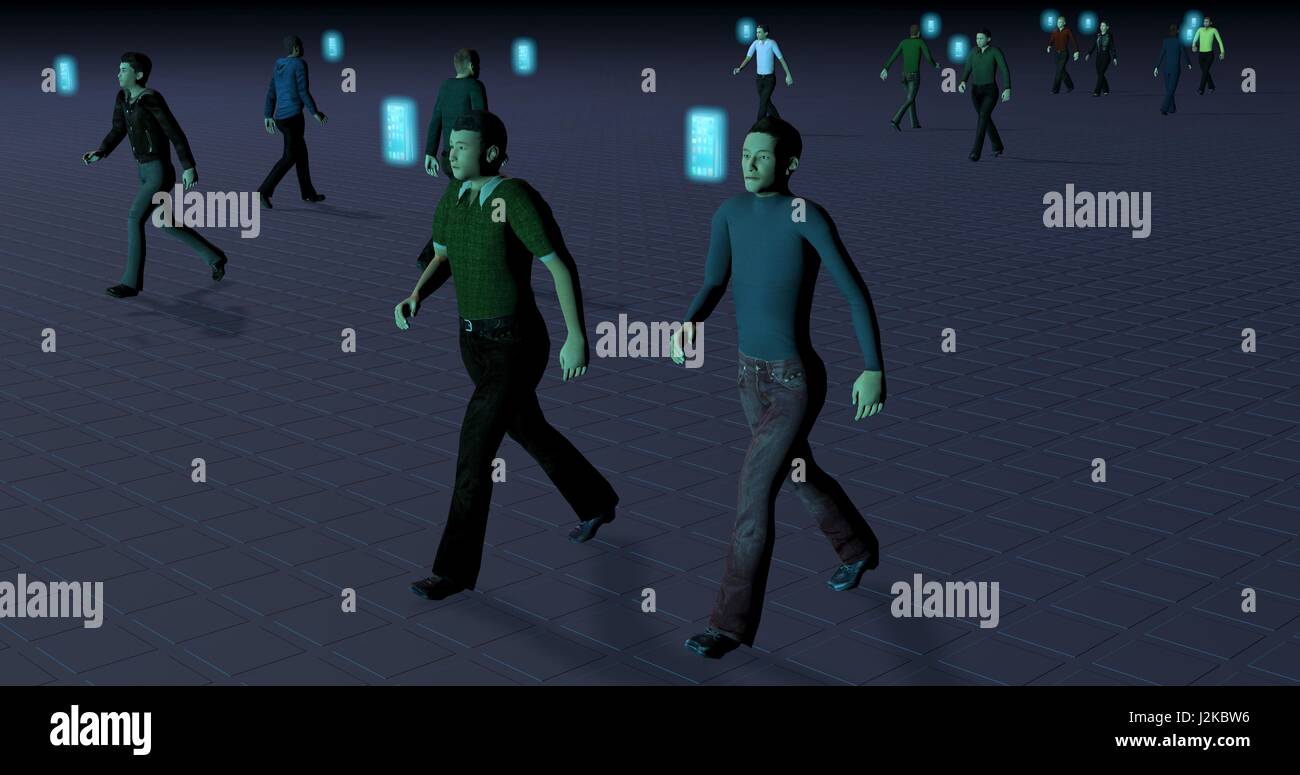 Floating network 3d connected hi-res stock photography and images - Alamy