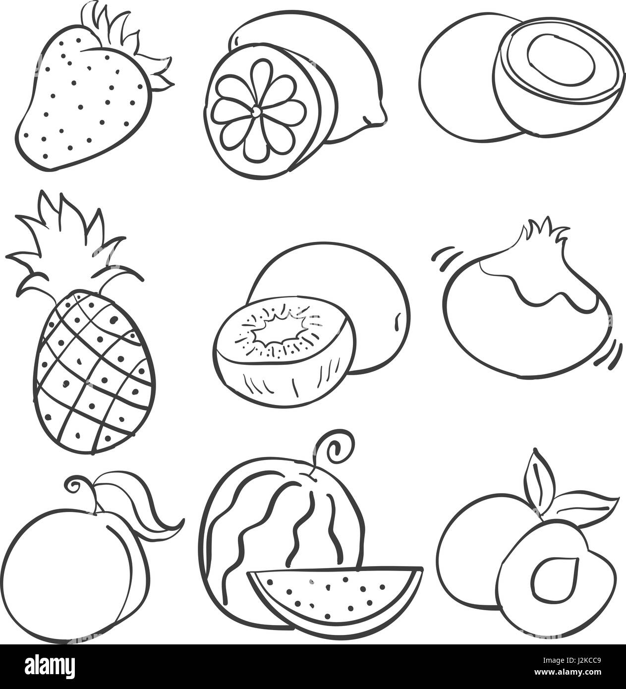 Doodle of hand draw fruit Stock Vector Image & Art - Alamy
