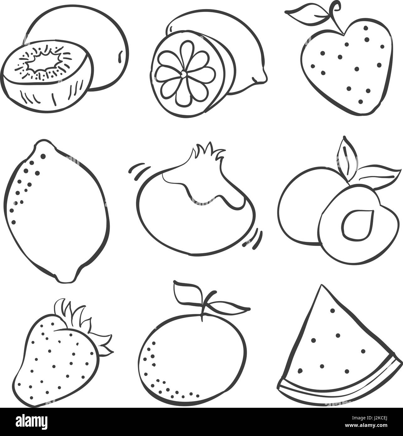 How to draw fruits hi-res stock photography and images - Alamy