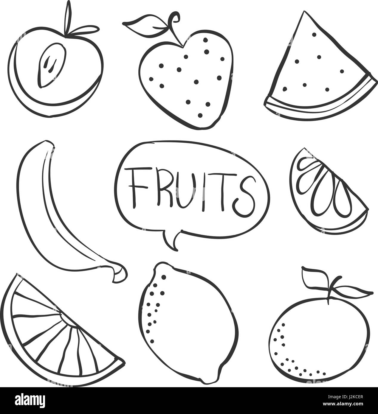 Hand draw fruit various doodles Stock Vector Image & Art - Alamy