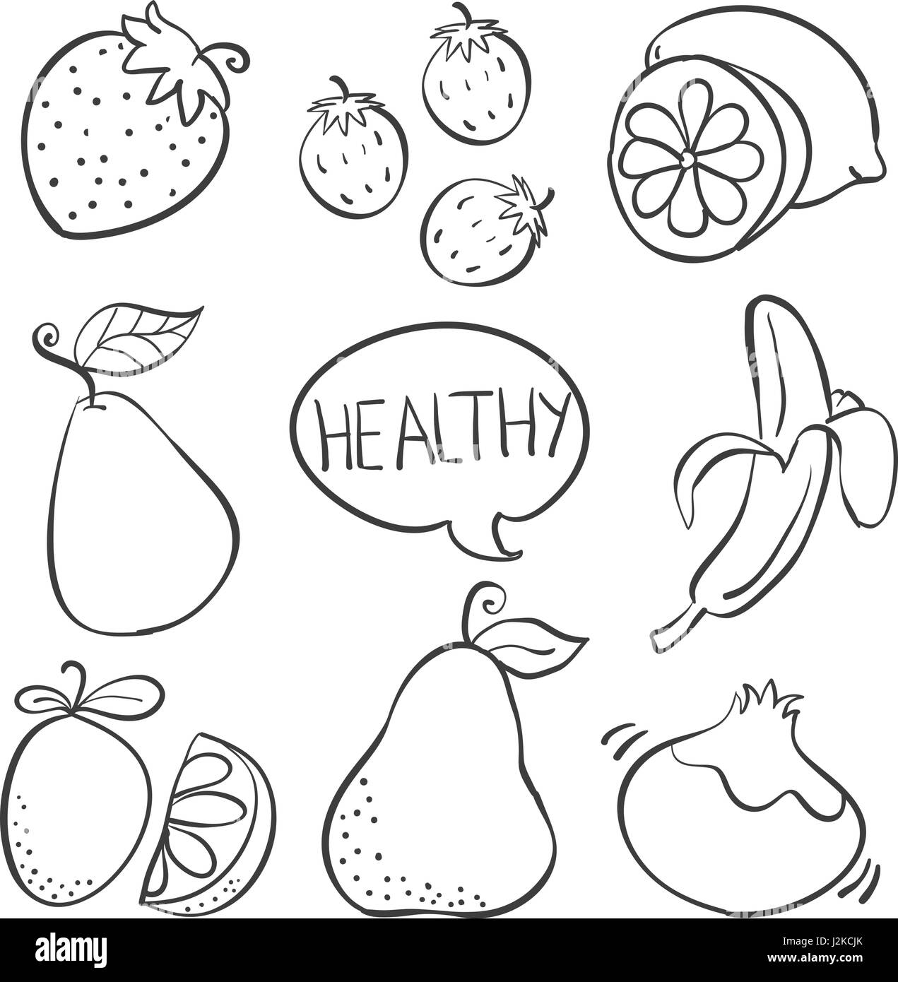 Fruit hand draw various doodle Stock Vector Image & Art - Alamy