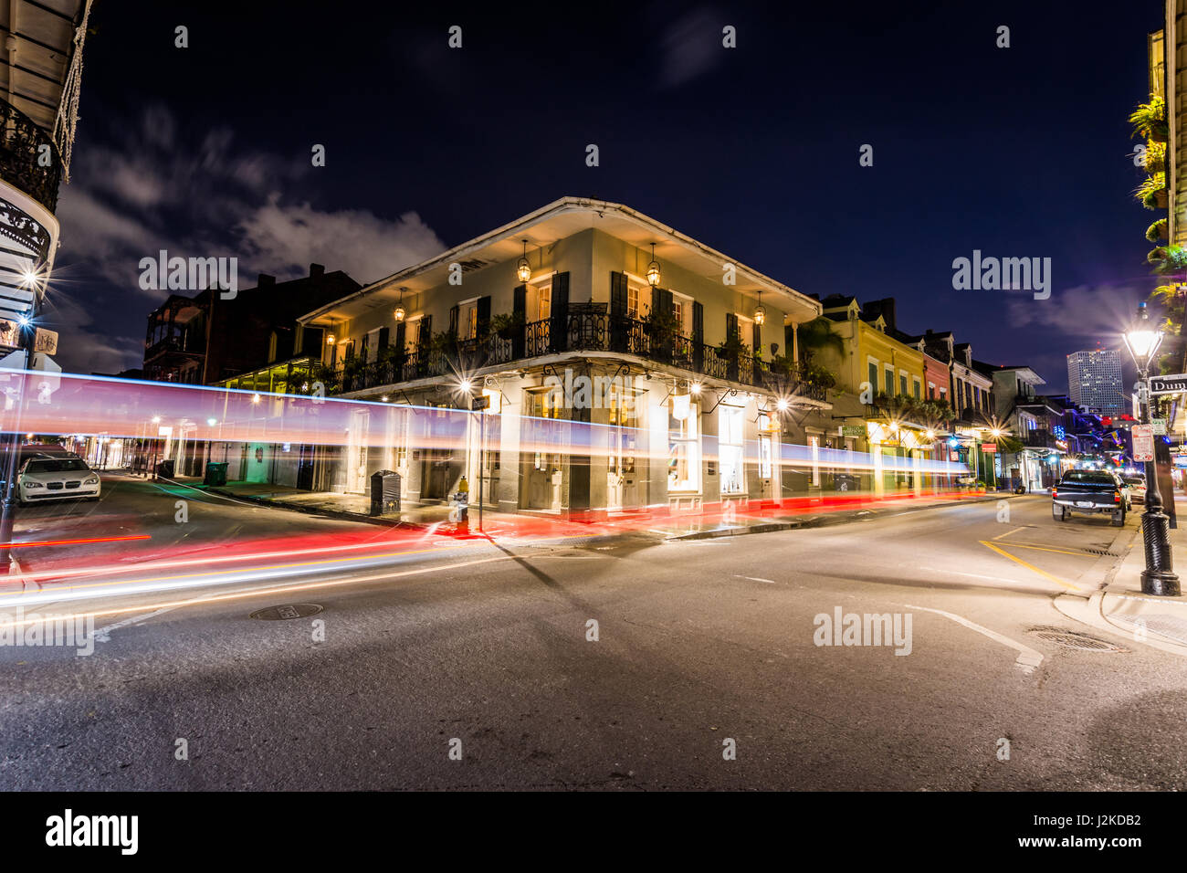 Downtown French Quarters New Orleans, Louisiana at Night Stock Photo ...