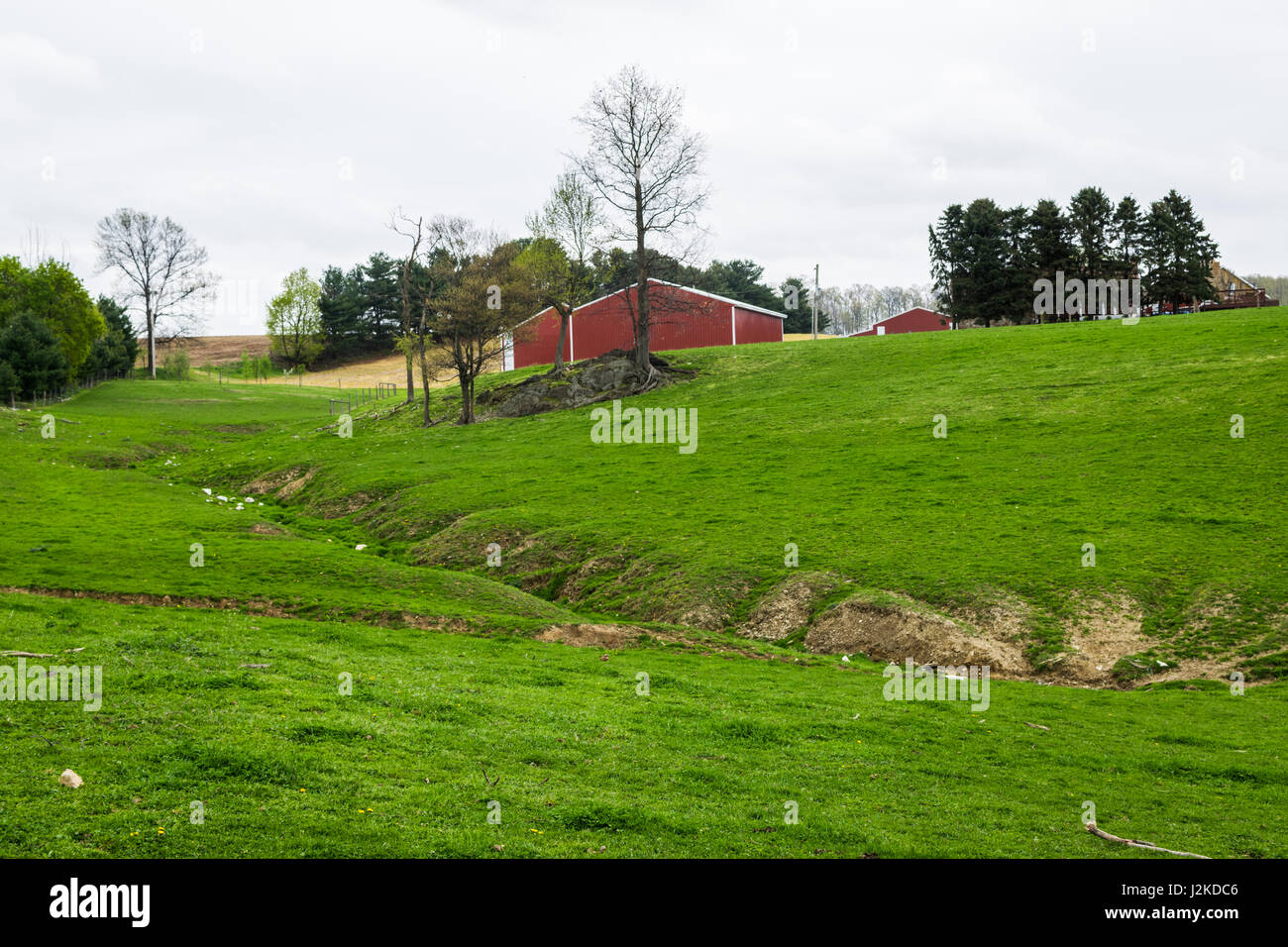 Landscape of lush farmland around southern york county pennsylvania ...