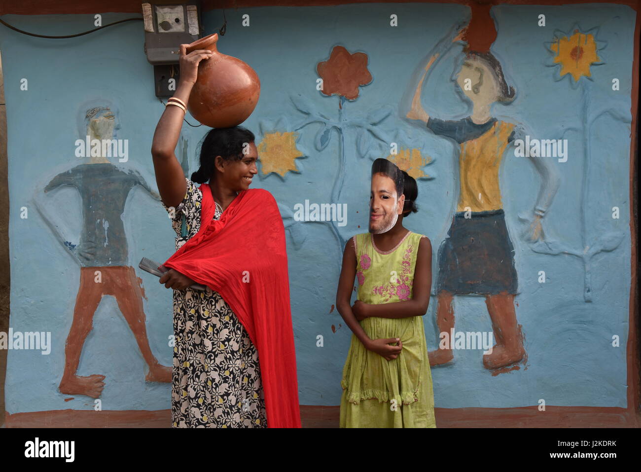 Indian village mother daughter hi-res stock photography and images - Alamy