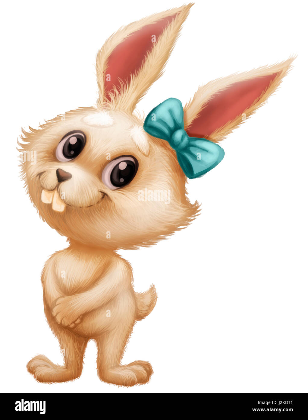 Cute Furry Bunny - Cartoon Animal Character Mascot Posing with Big Eyes ...
