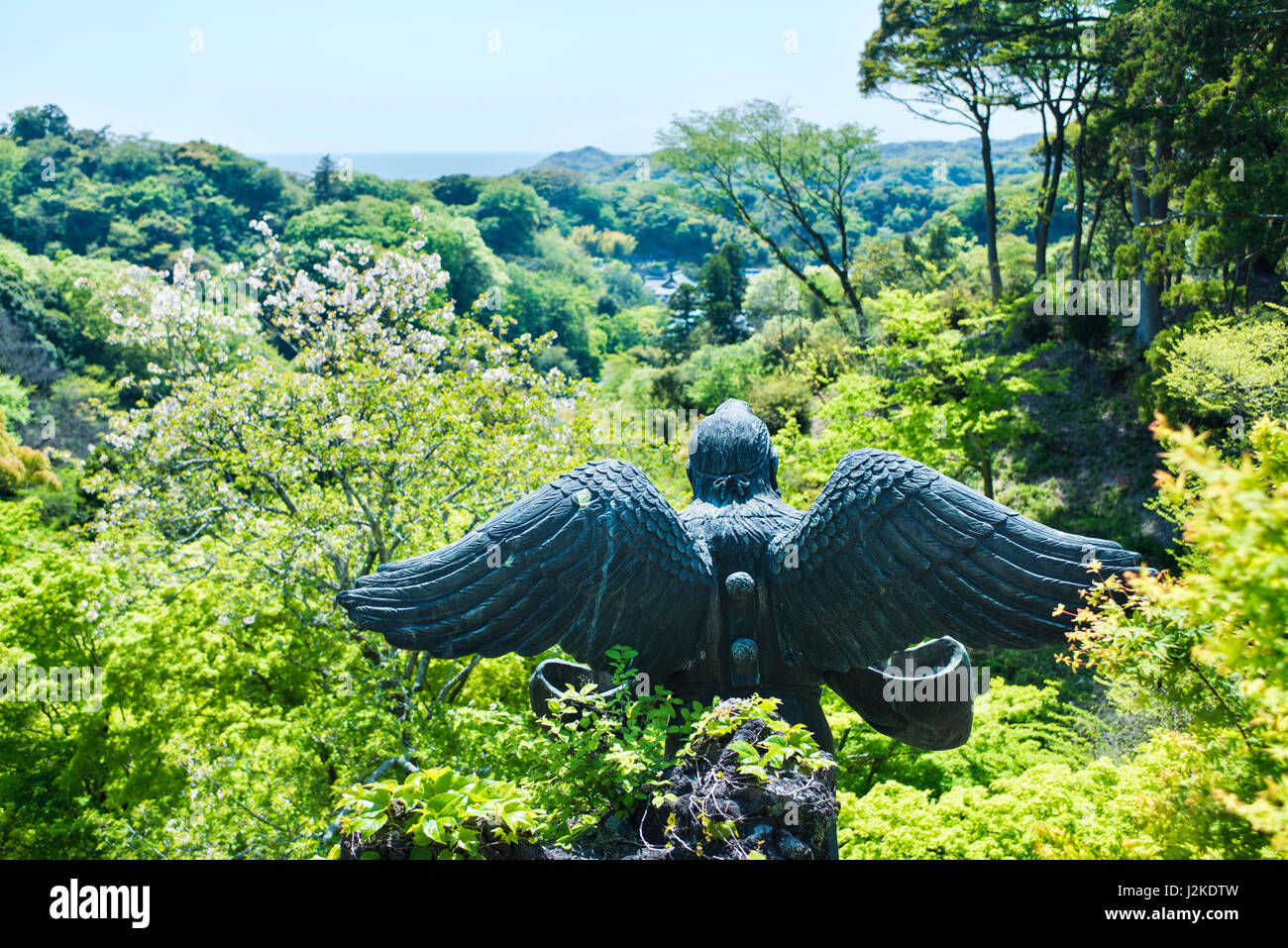 Tengu (a mythical creature from Japanese folklore) statues at Hanso-bo ...
