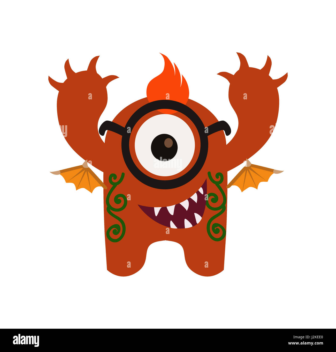 Cute and Funny Monster Avatar - Animated Cartoon Character in Flat ...