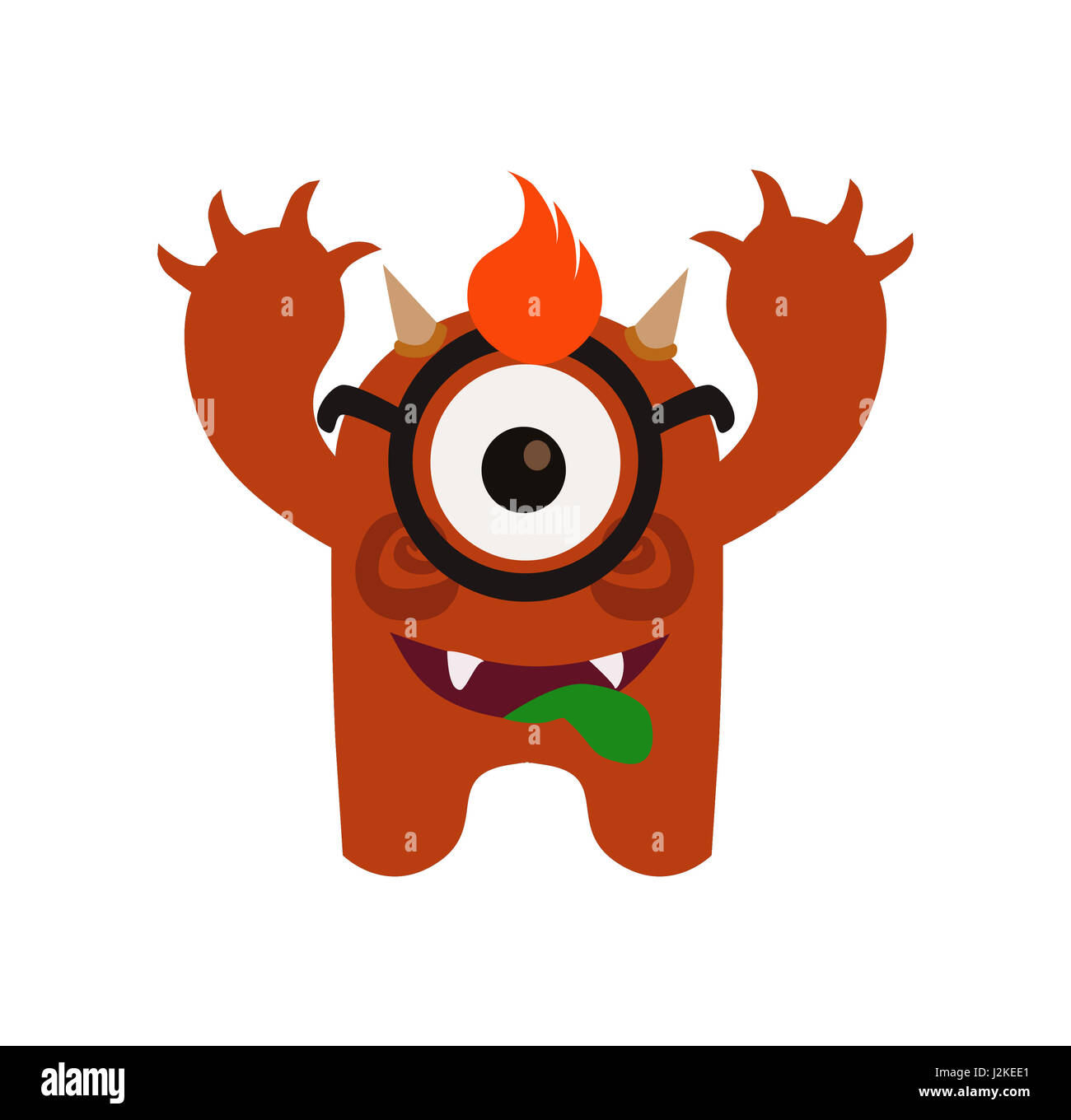 Cute and Funny Monster Avatar - Animated Cartoon Character in Flat ...