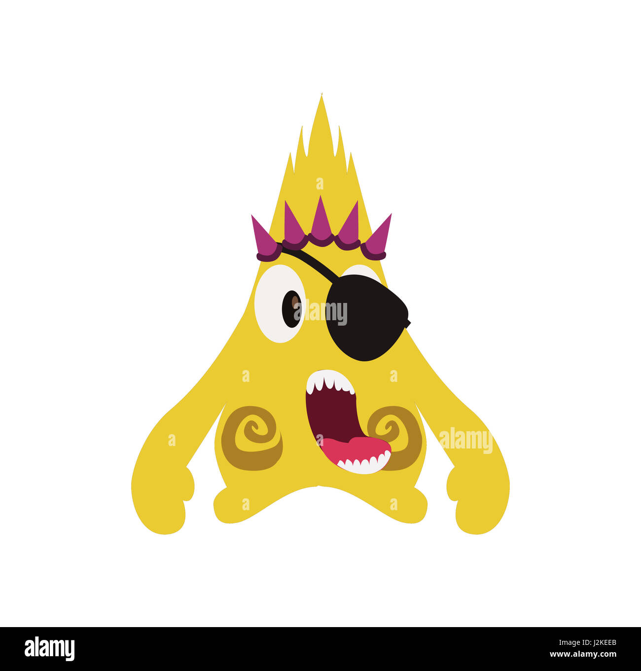 Scary Cool Monster Avatar - Animated Cartoon Character in Flat Vector ...
