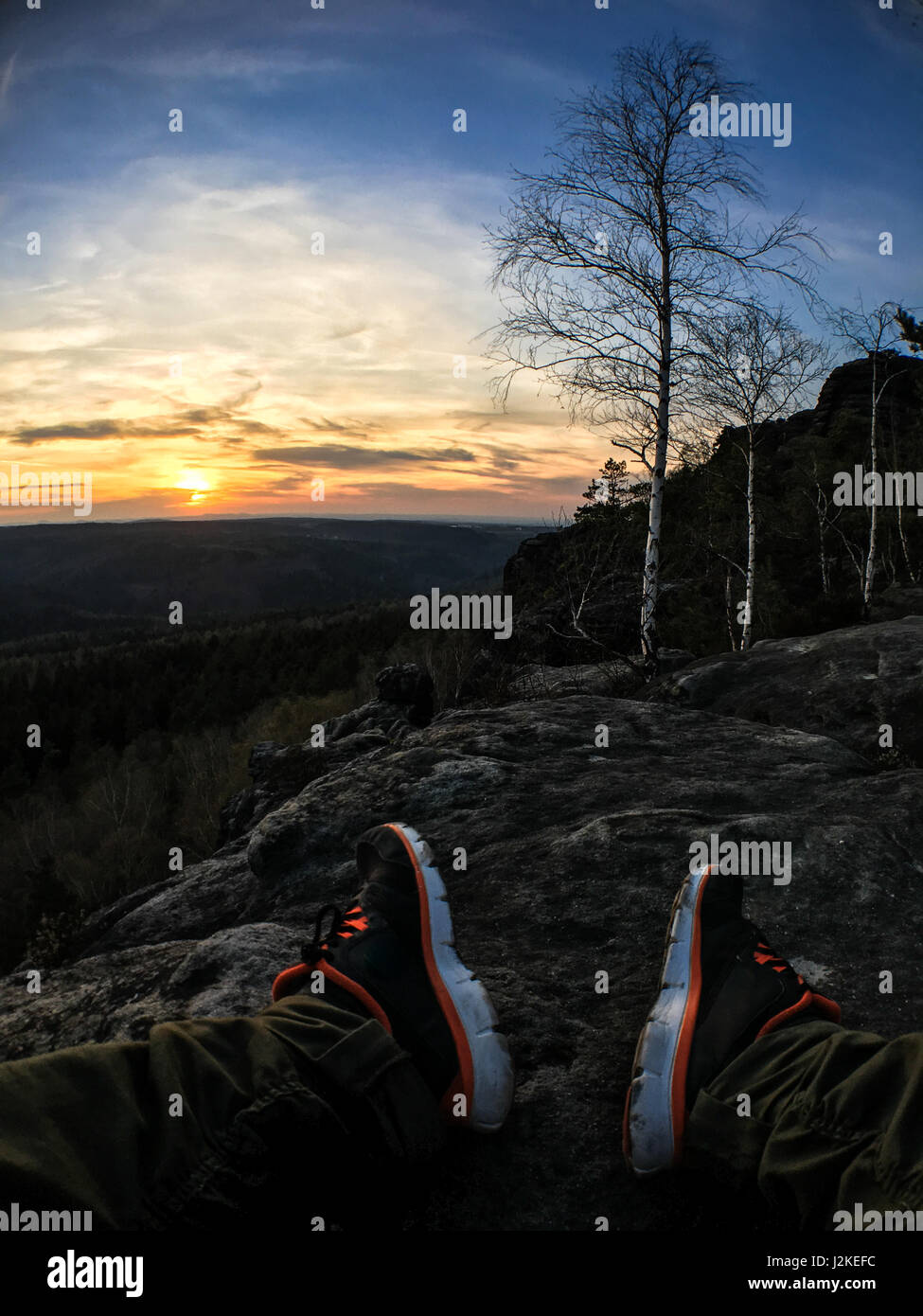 Landscapes, Rocks, great view over the forests. Sunset hiking in the ...
