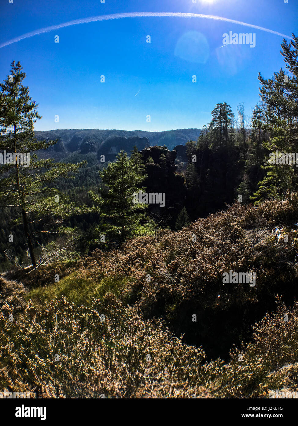 Landscapes, Rocks, great view over the forests. Hiking in the german ...