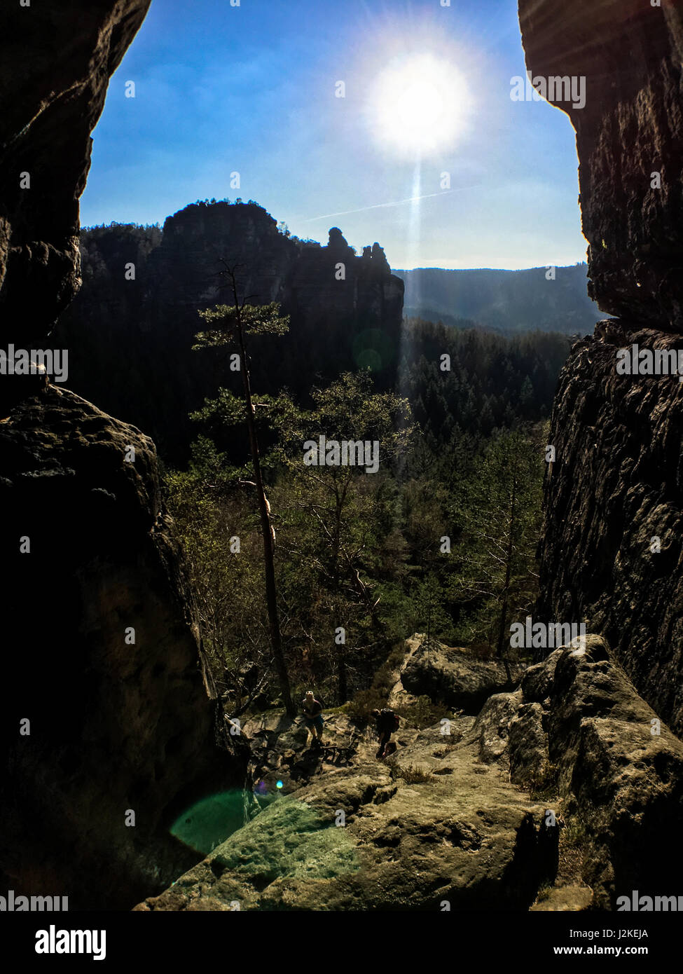 Landscapes, Rocks, great view over the forests. Hiking in the german ...
