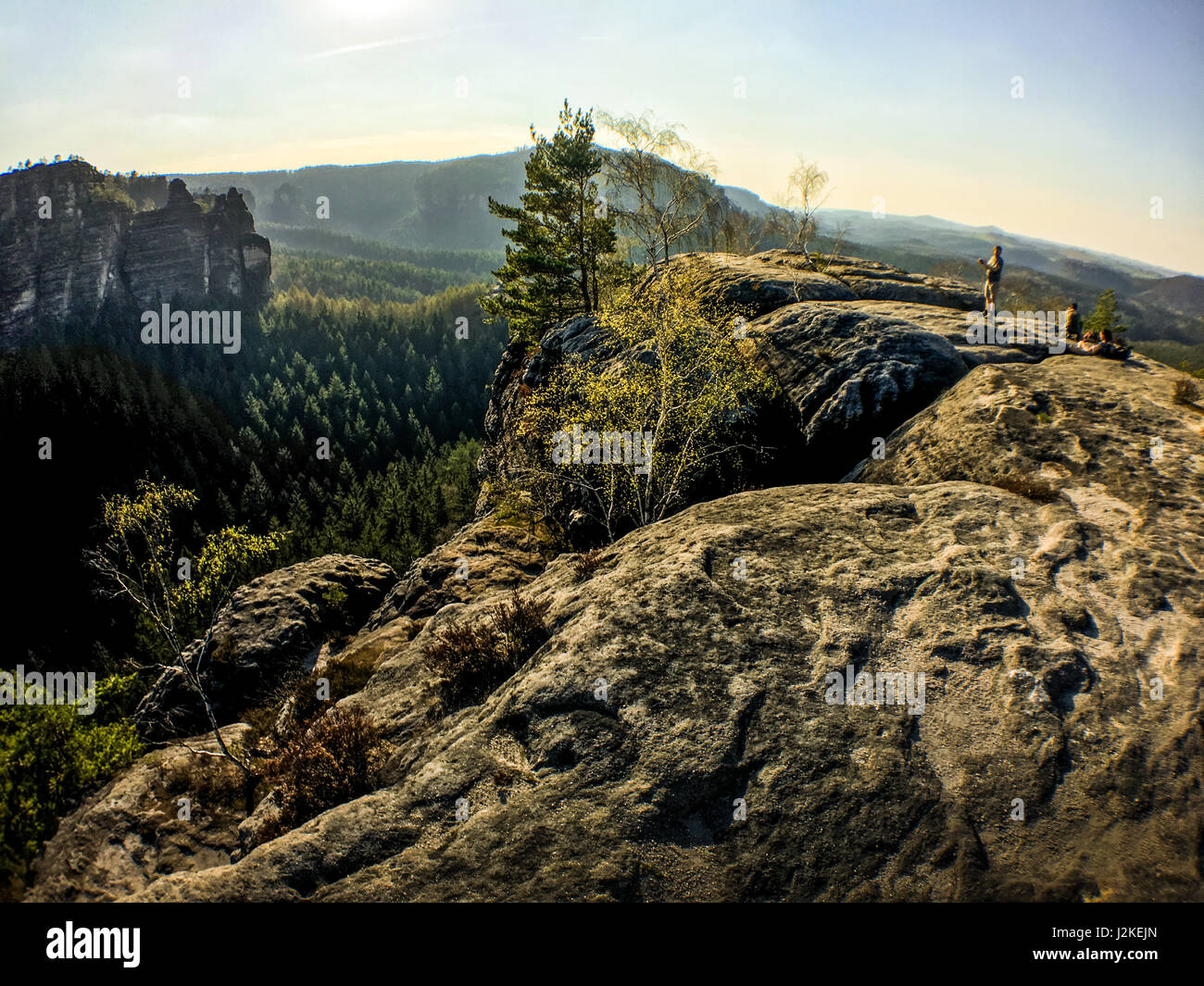 Landscapes, Rocks, great view over the forests. Hiking in the german ...