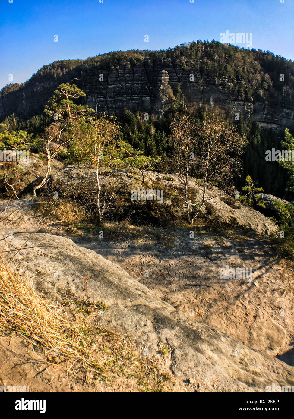 Landscapes, Rocks, great view over the forests. Hiking in the german ...