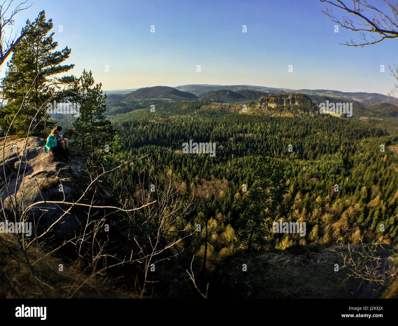 Landscapes, Rocks, great view over the forests. Hiking in the german ...