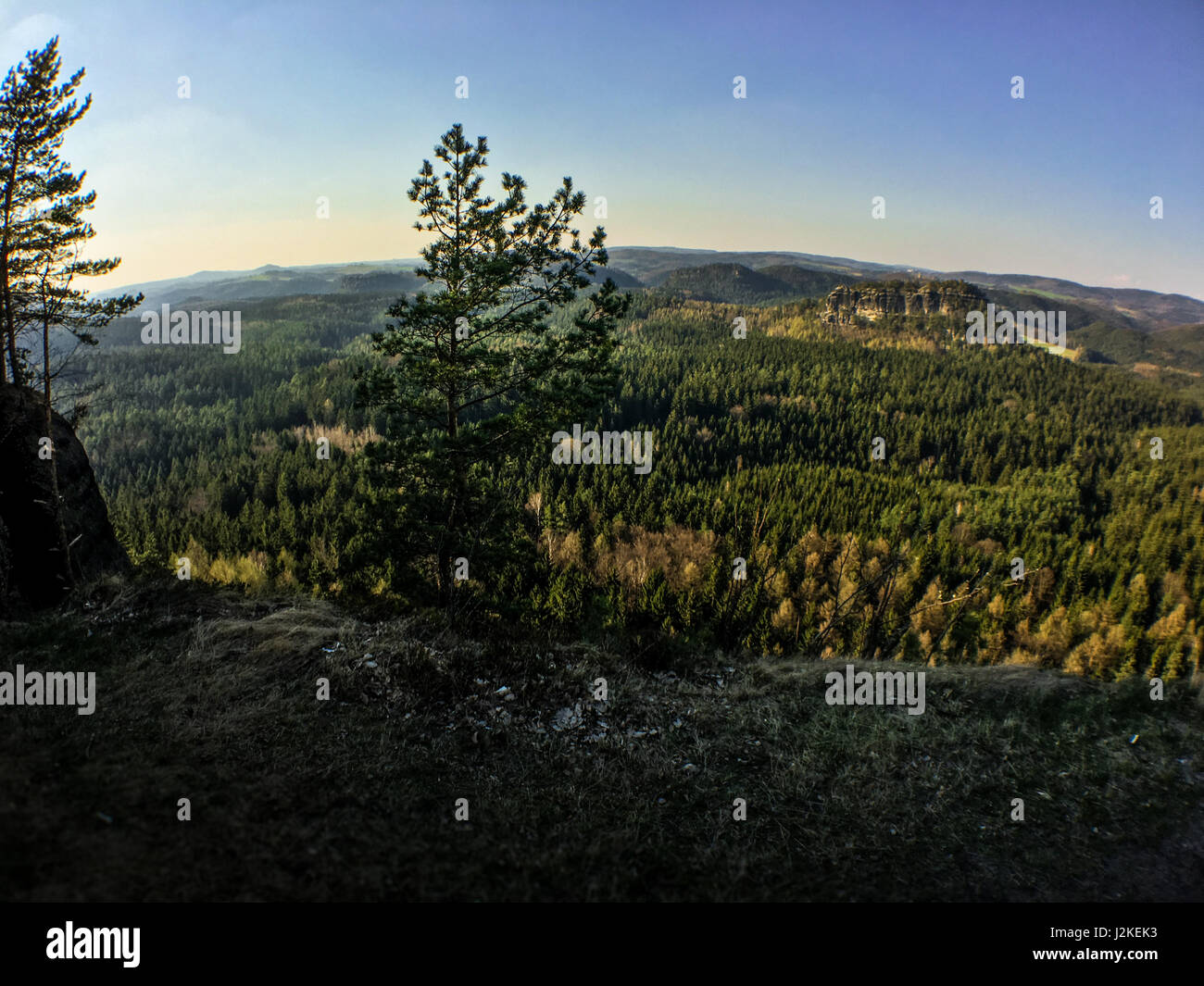 Landscapes, Rocks, great view over the forests. Hiking in the german ...