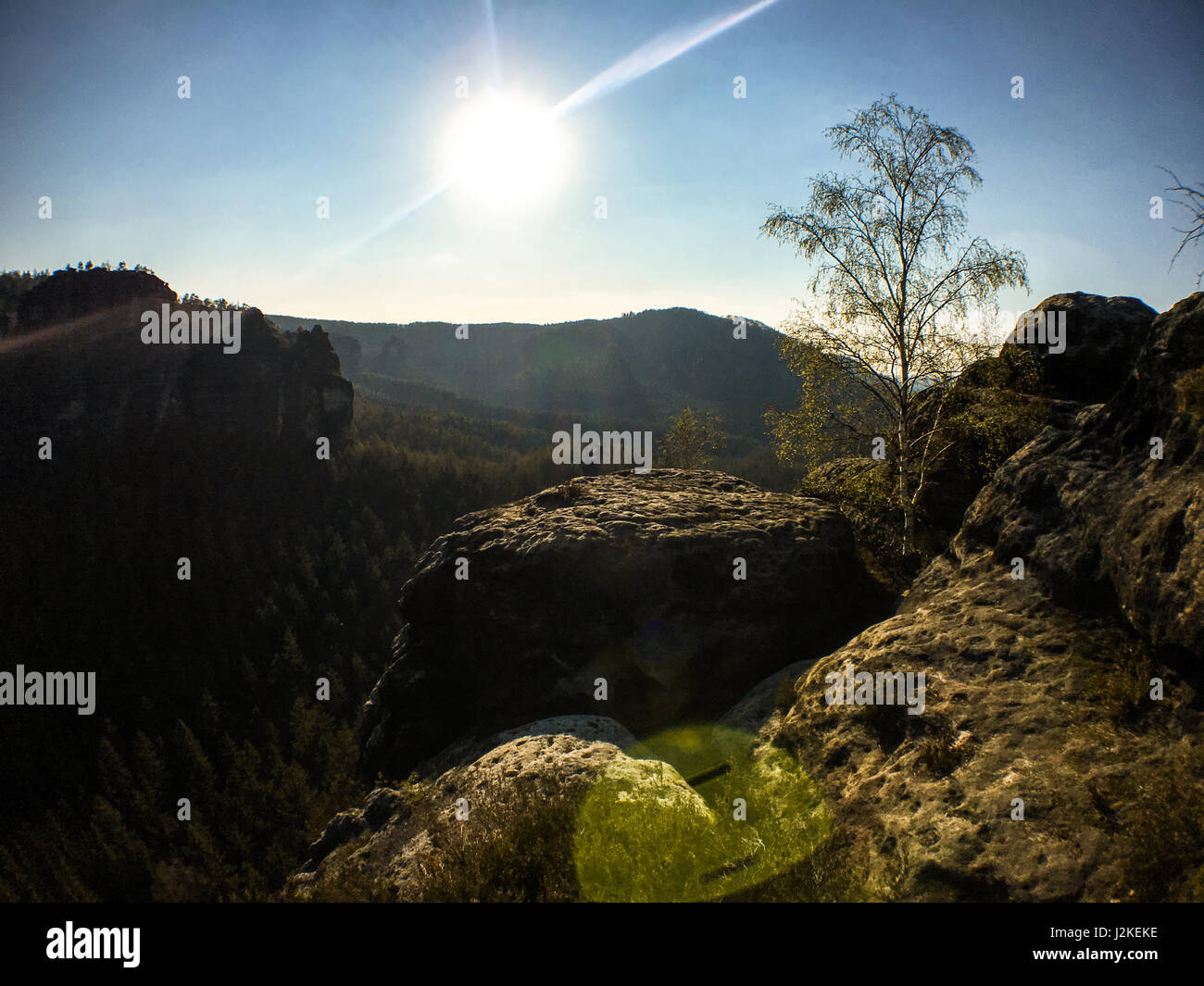 Landscapes, Rocks, great view over the forests. Hiking in the german ...