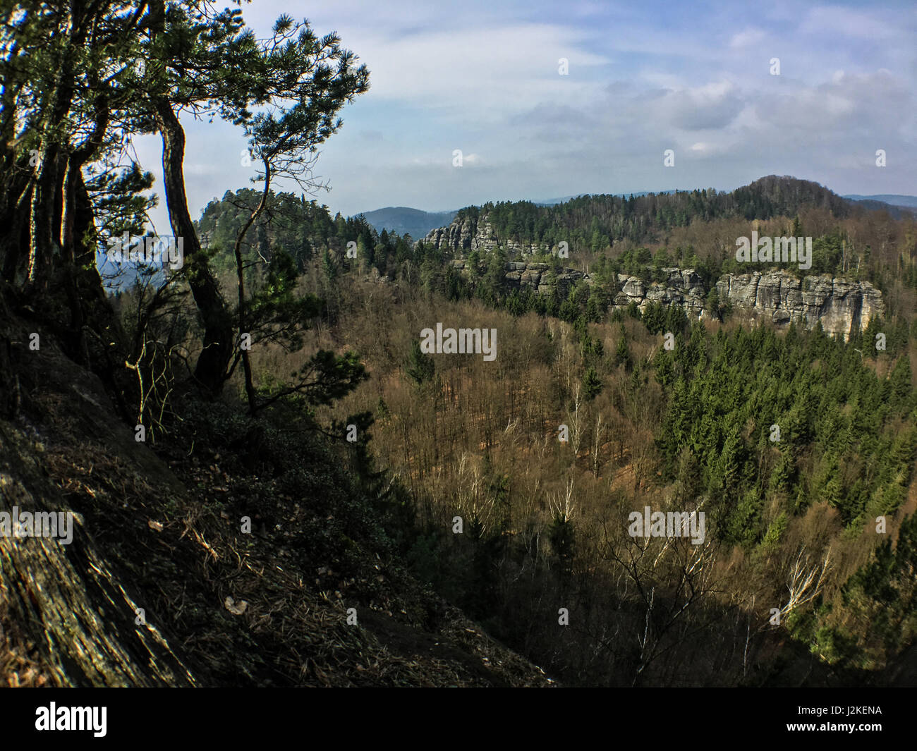 Landscapes, Rocks, great view over the forests. Hiking in the german ...