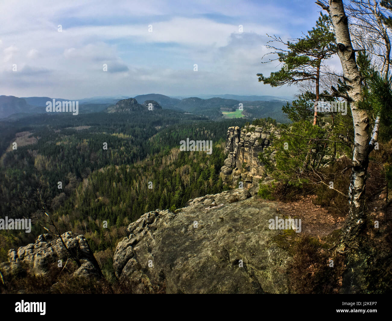 Landscapes, Rocks, great view over the forests. Hiking in the german ...