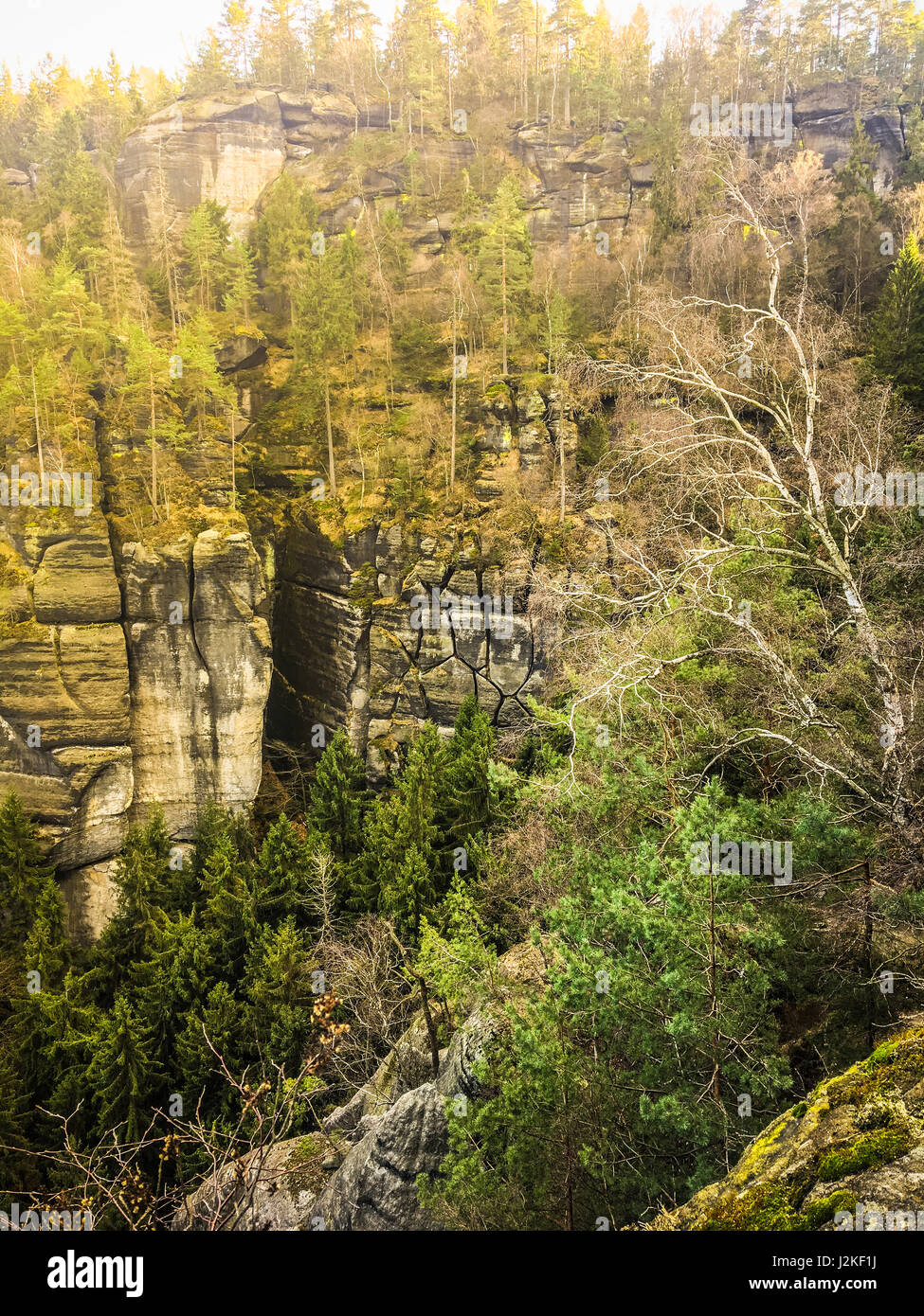 Landscapes, Rocks, great view over the forests. Hiking in the german ...