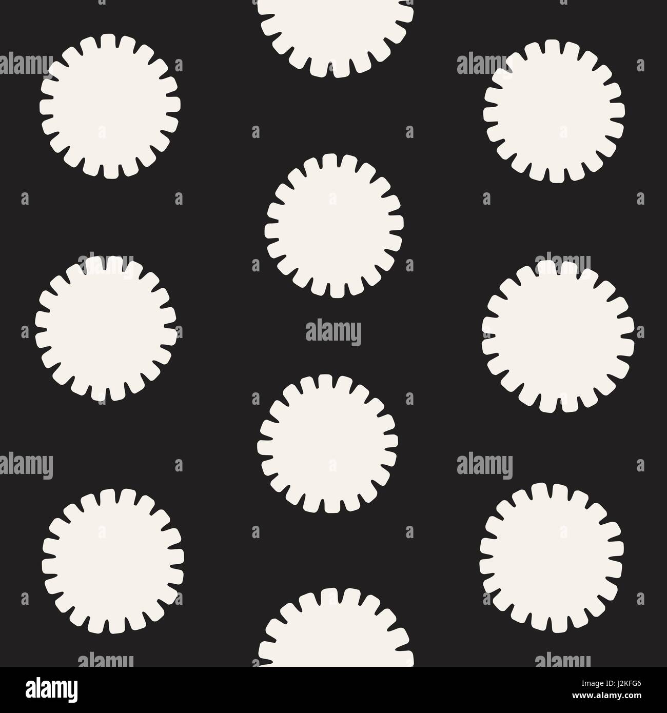 Vector seamless sunburst shapes freehand pattern. Abstract background ...