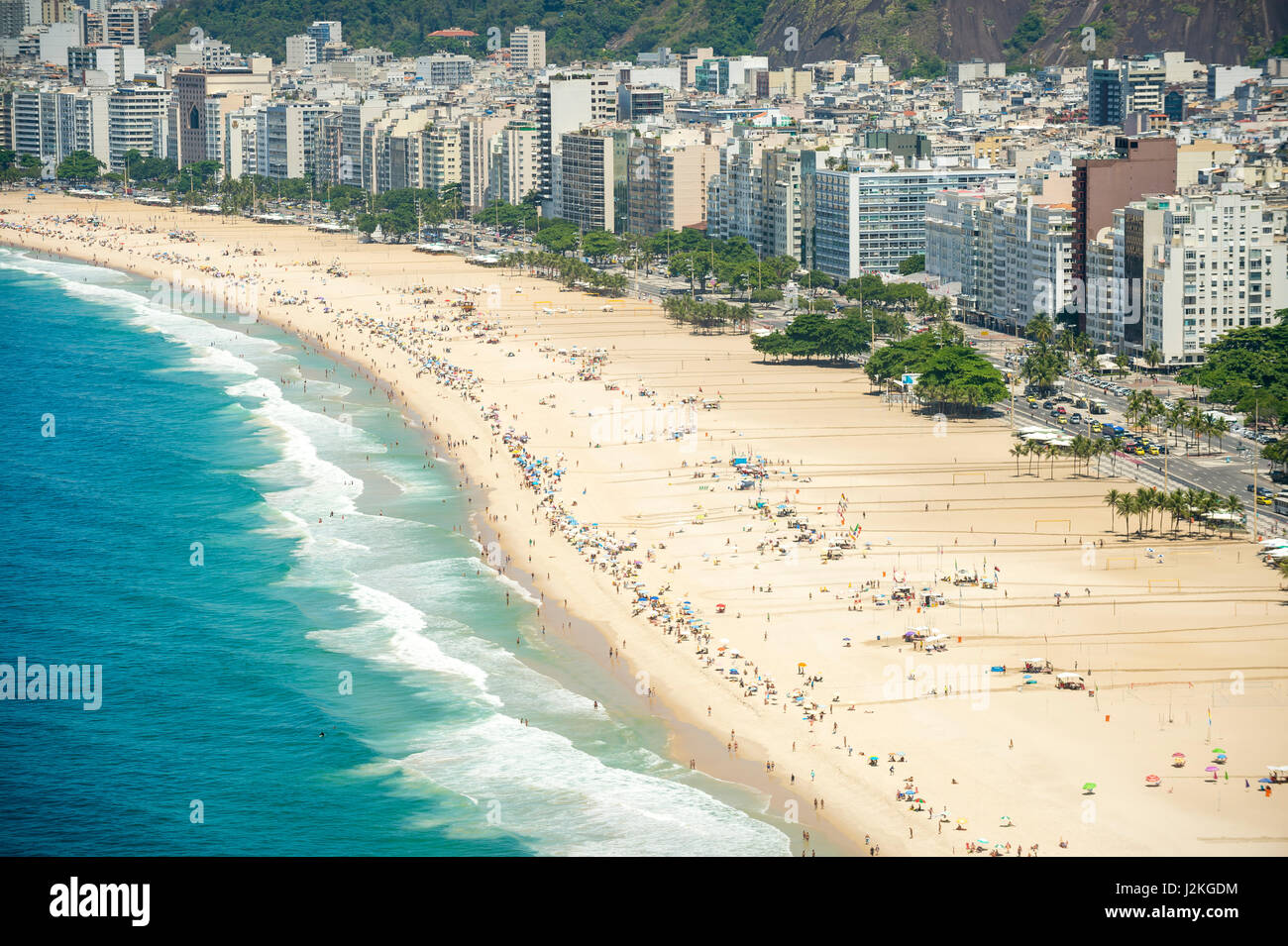 Scenic overlook of the Rio de Janeiro city skyline with the broad ...
