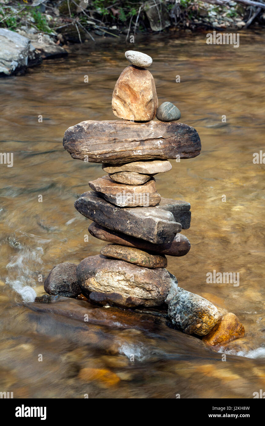Pile rocks cairn river hi-res stock photography and images - Alamy