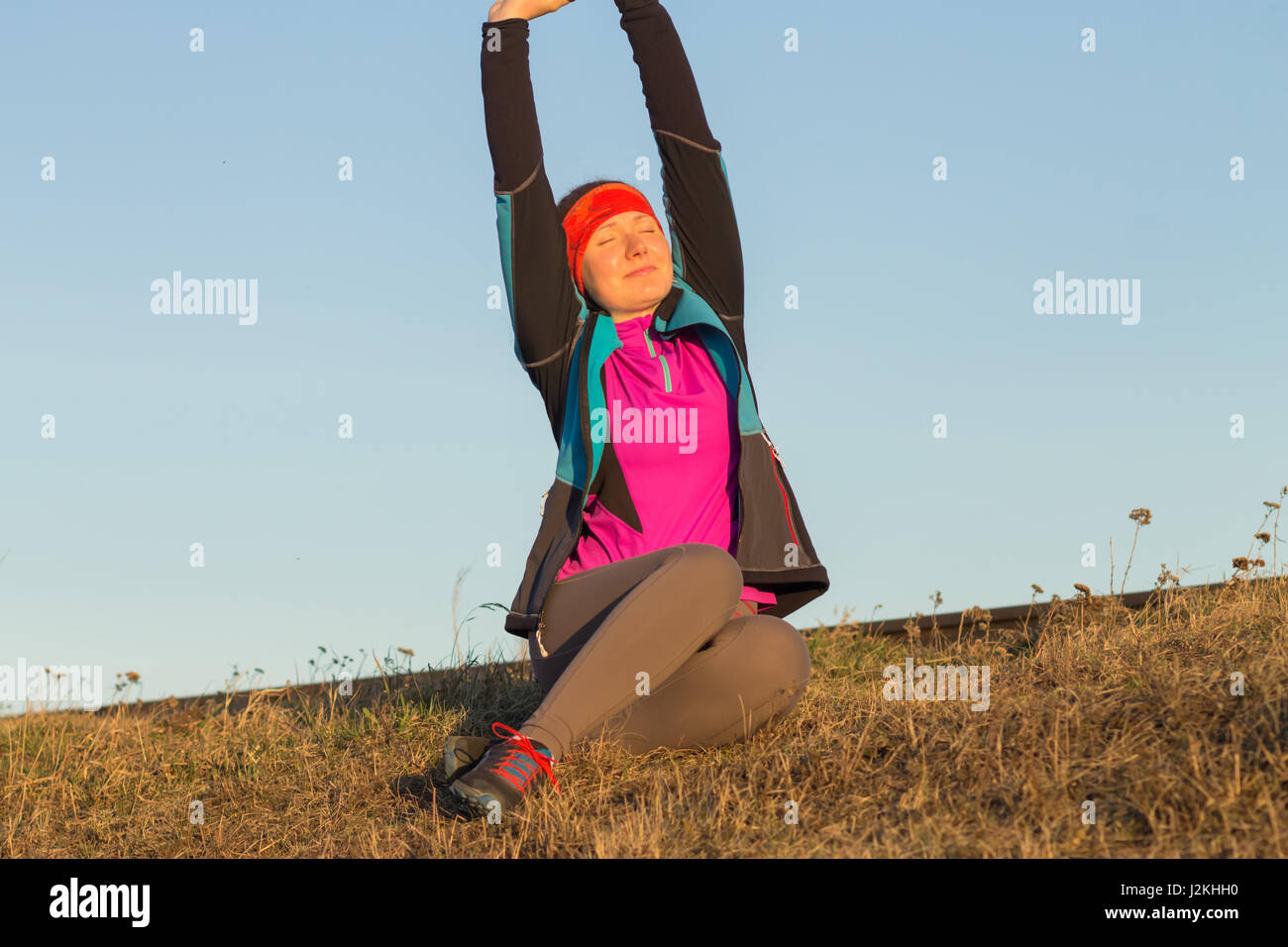Morning gymnastics of athletic woman for run Stock Photo - Alamy
