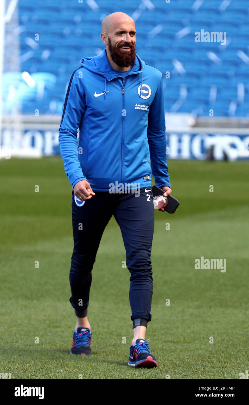 Brighton & Hove Albion captain Bruno Saltor arrives ahead of the Sky ...