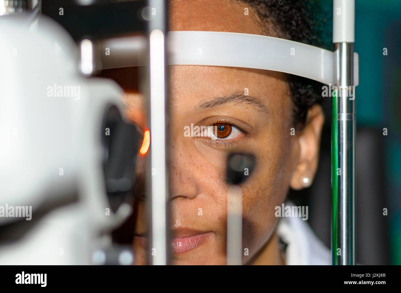Young african woman at an optician in a hospital Stock Photo - Alamy