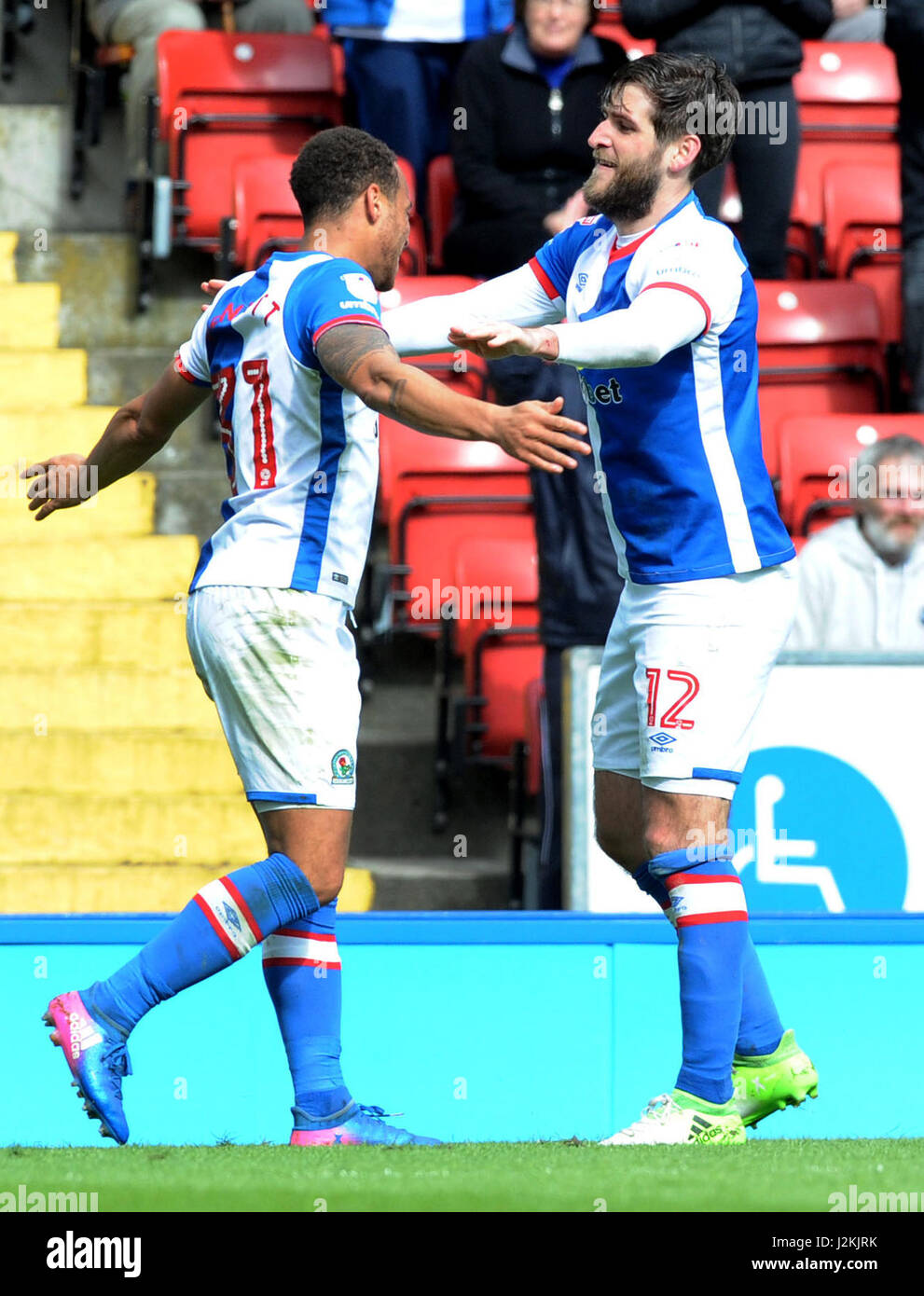Blackburn's Danny Graham (right) celebrates after scoring with Elliott ...