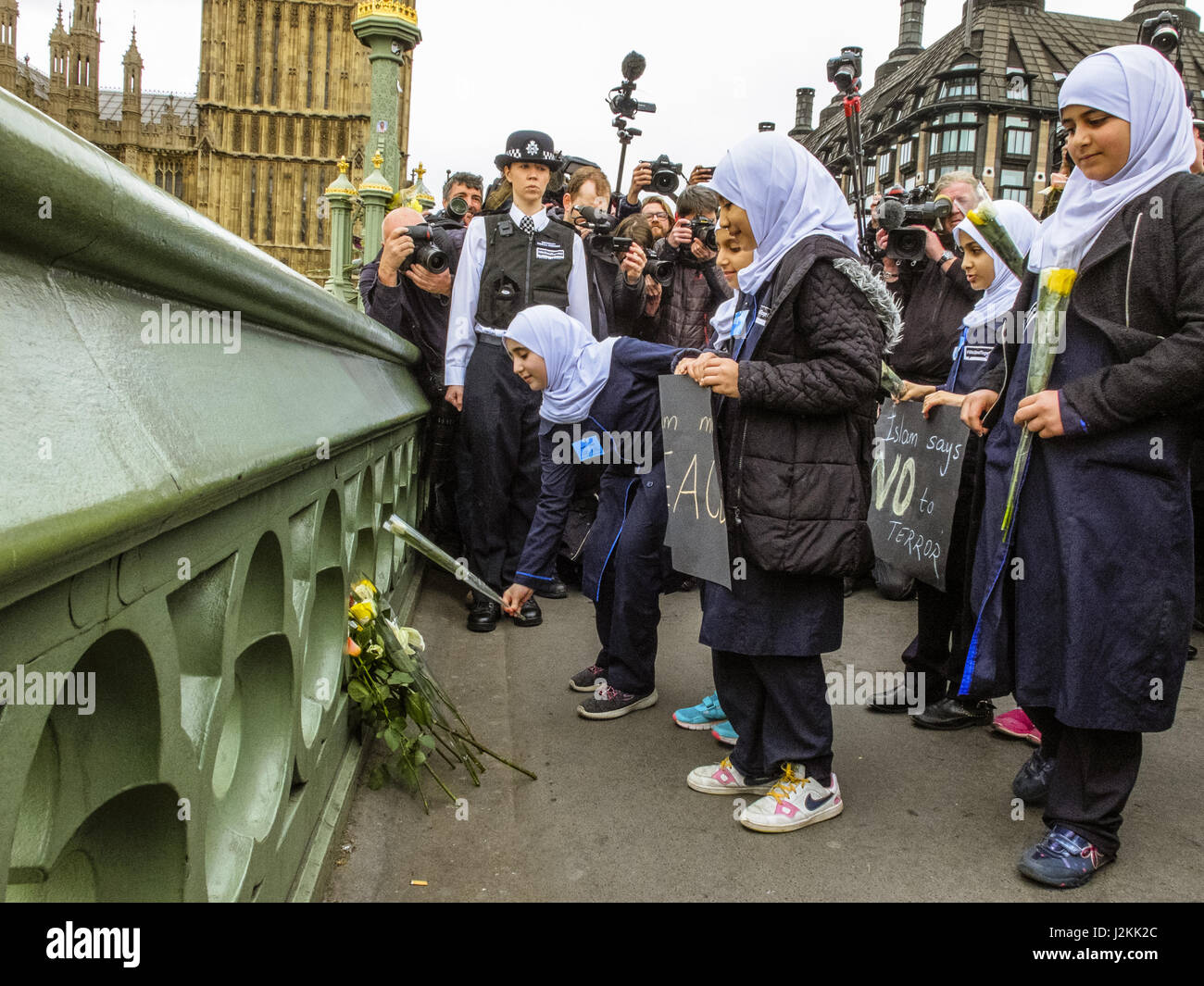 A week after the attack a vigil is held on Westminster bridge with all ...