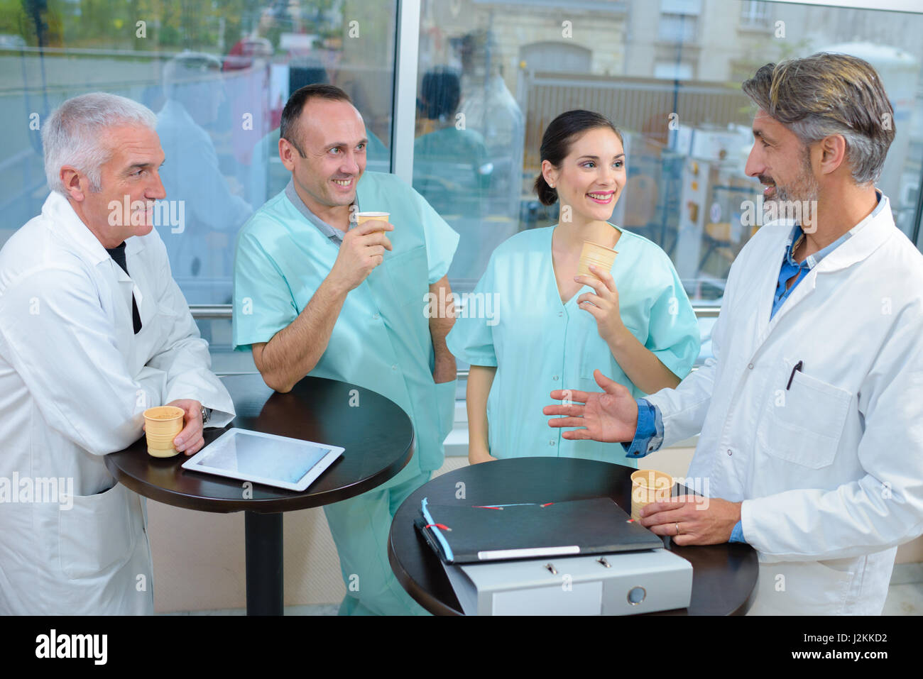 medical team having a break Stock Photo - Alamy