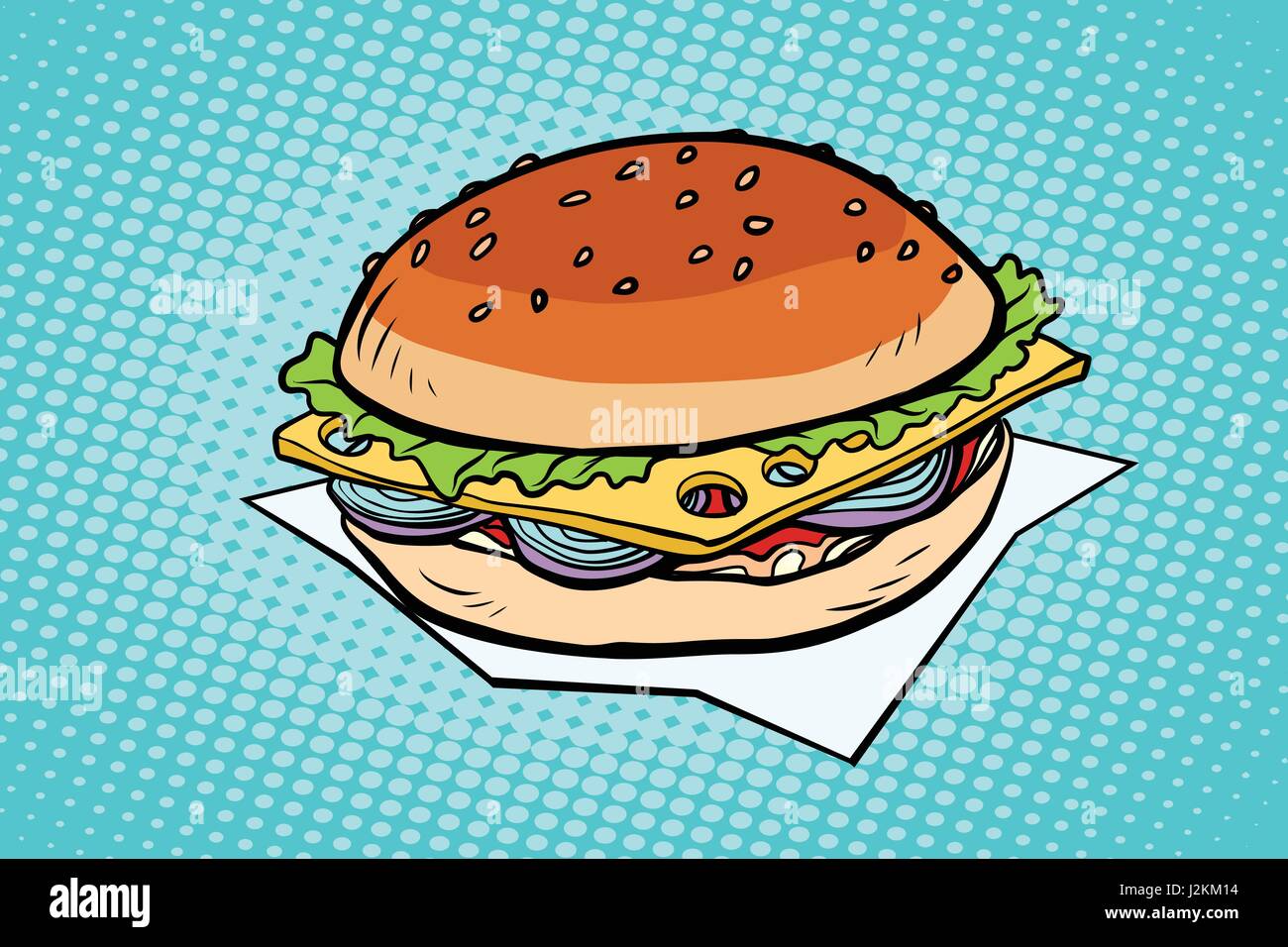 Cartoon style hamburger cheeseburger hi-res stock photography and ...