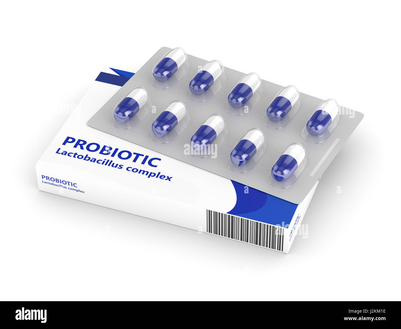 3d render of probiotic pills on blister isolated over white background ...