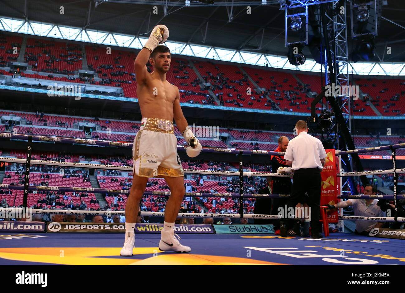 Joe Cordina following his Super Featherweight victory over Sergej Vib ...