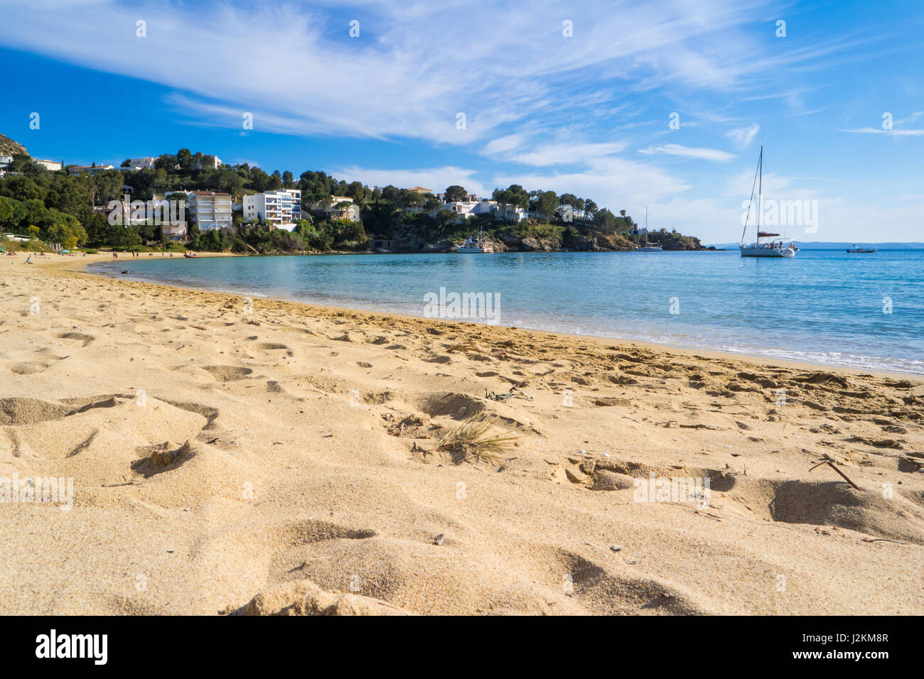 Petites Canyelles Beach in Roses, Costa Brava, Catalonia, Spain Stock ...