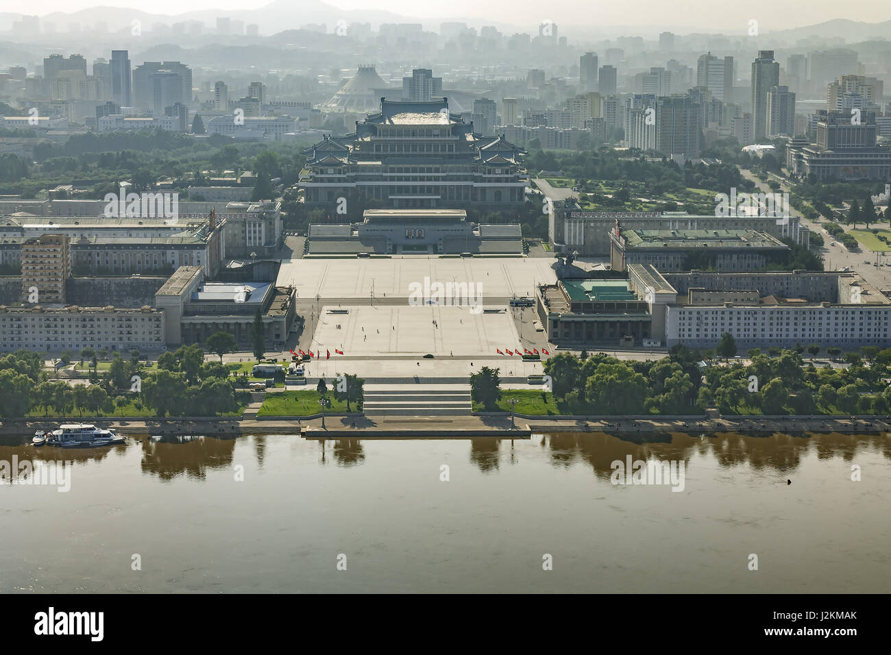 View of the central square of Pyongyang, North Korea Stock Photo - Alamy