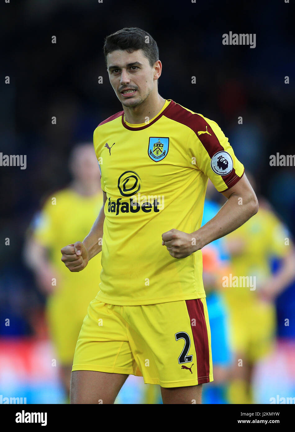 Burnley's Matthew Lowton celebrates after the Premier League match at ...