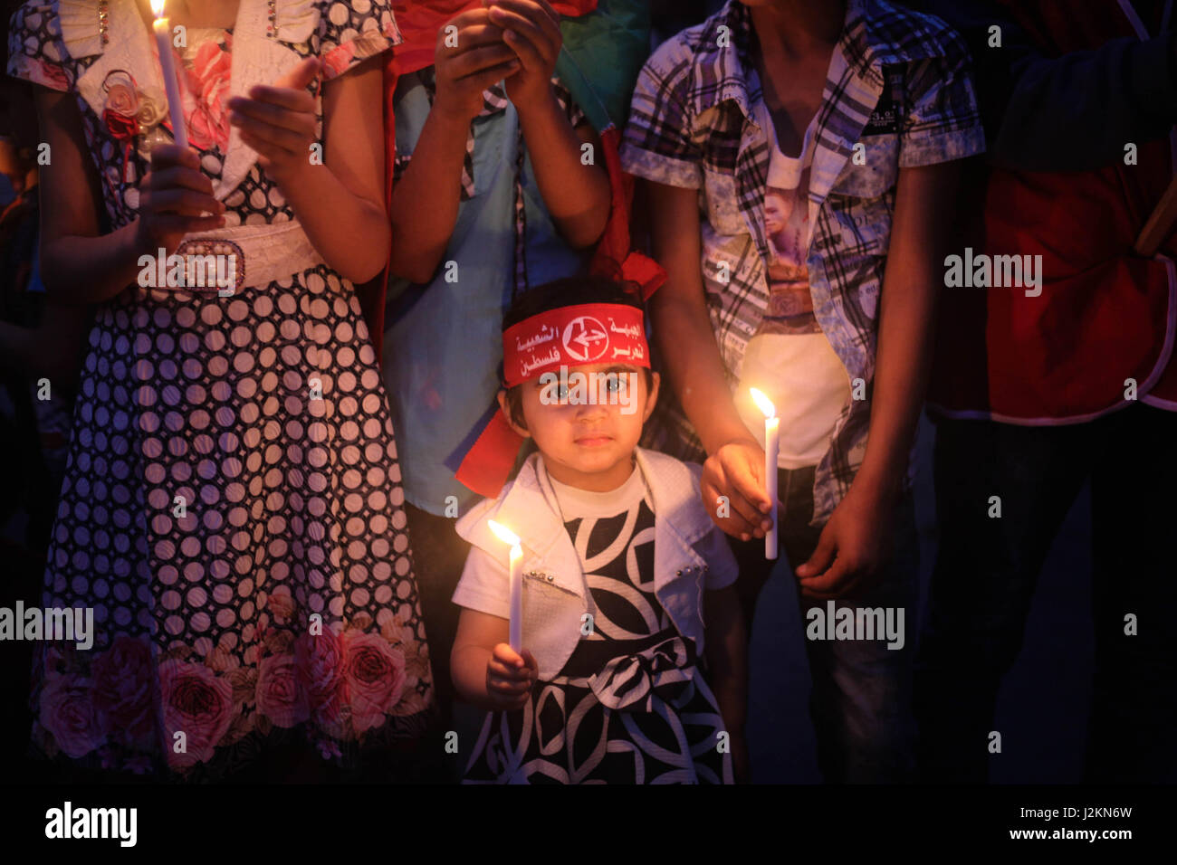 Gaza, Gaza. 28th Apr, 2017. Dozens of children lit candles in the ...