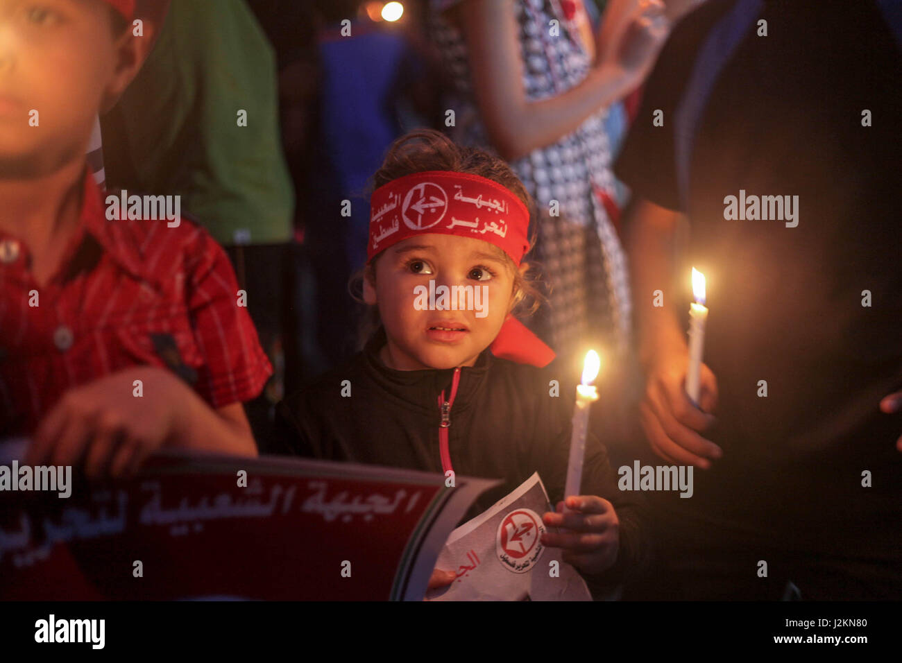 Gaza, Gaza. 28th Apr, 2017. Dozens of children lit candles in the ...