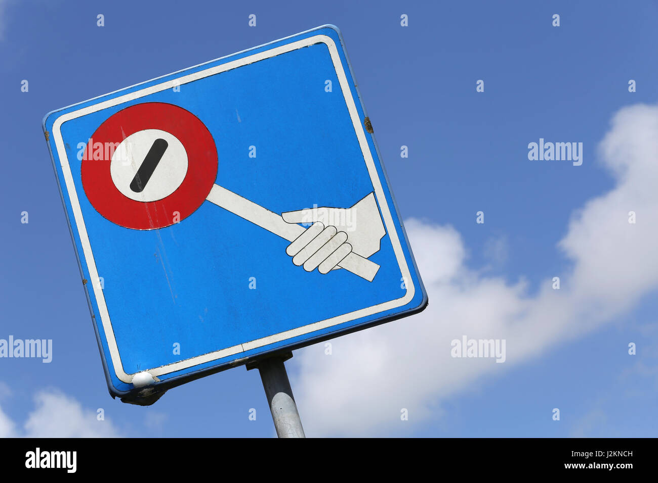 Dutch road sign: crossing guards Stock Photo - Alamy