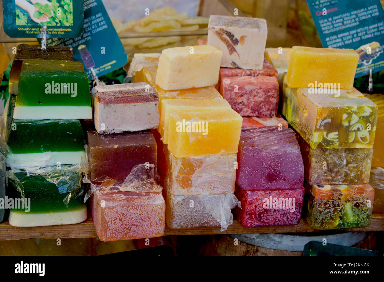 Collection of bars of fragrant hand made organic soap Stock Photo - Alamy