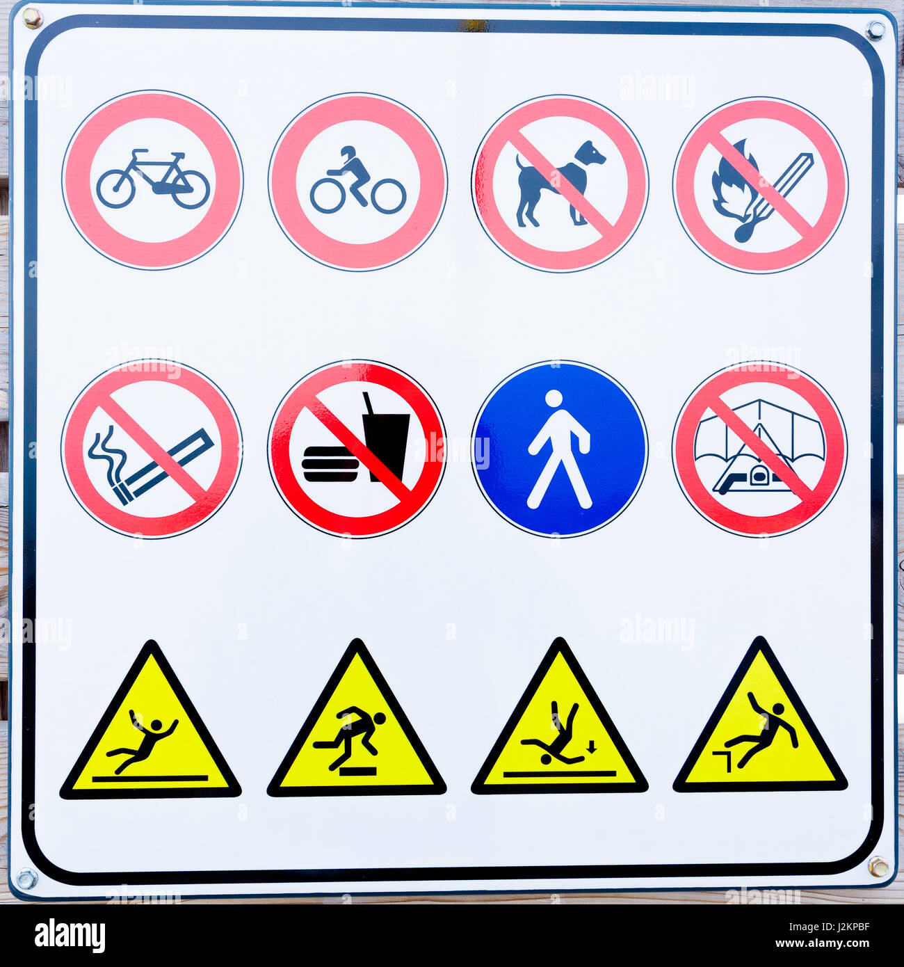 Collection of prohibition signs and warning signs Stock Photo - Alamy