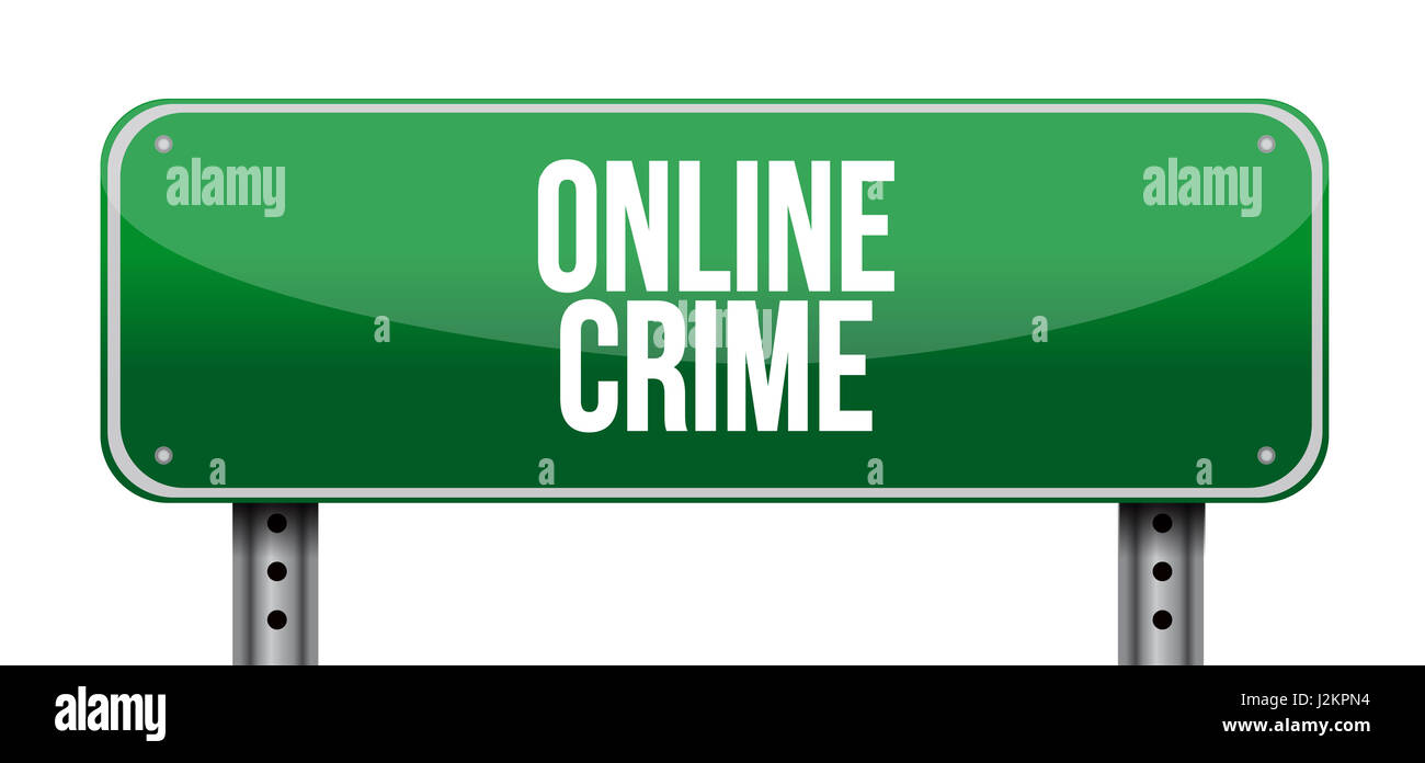 online crime road sign concept illustration design Stock Photo - Alamy