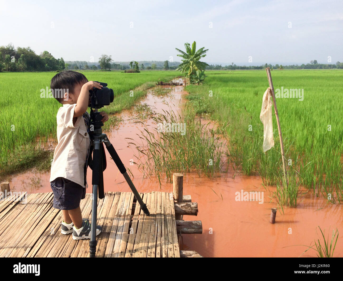 Boys are learning photography, feel happy Stock Photo - Alamy