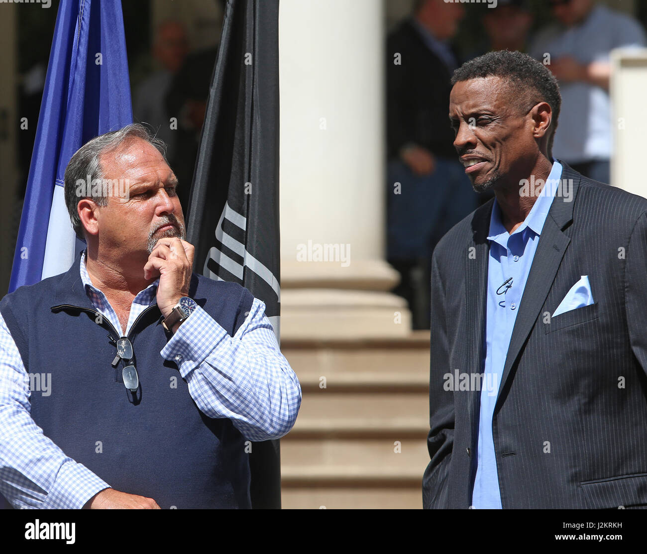New York City, USA. 28th Apr, 2017. Dwight "Doc" Gooden with former ...