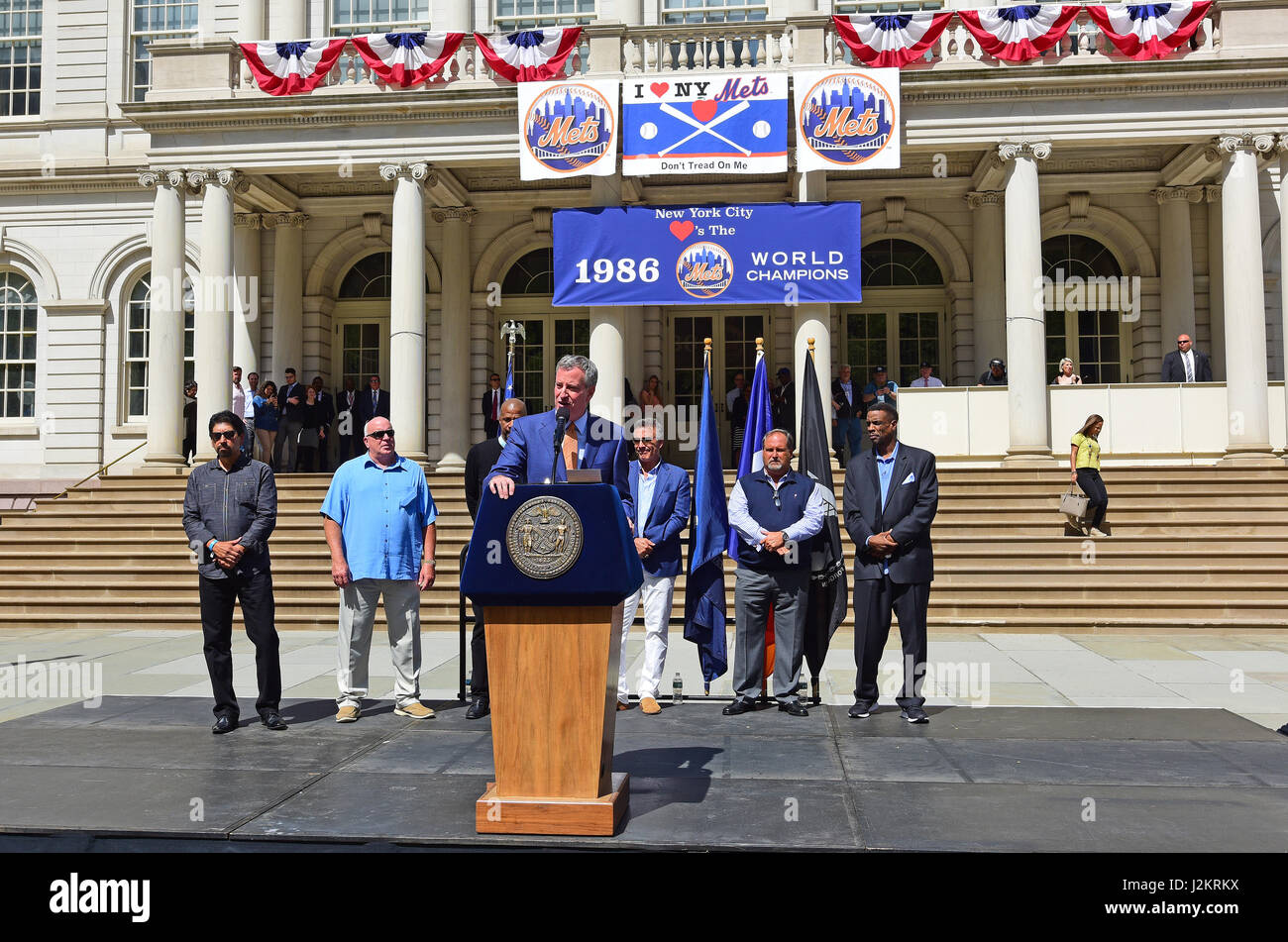 New York City, USA. 28th Apr, 2017. NYC Mayor Bill de Blasio joined ...