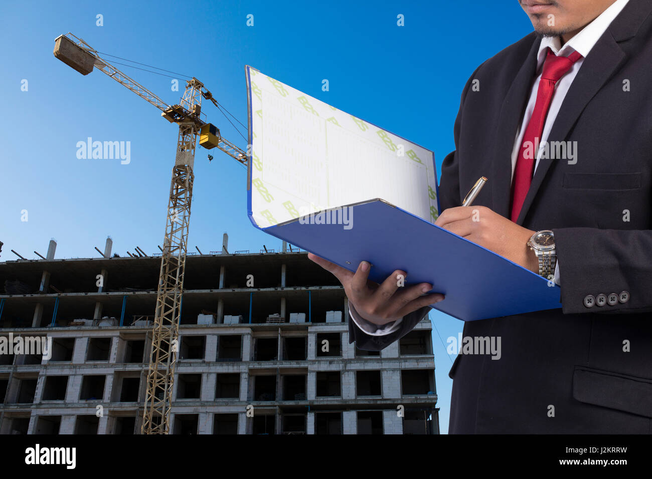Business, Writing, Note Pad on Construction background Stock Photo - Alamy
