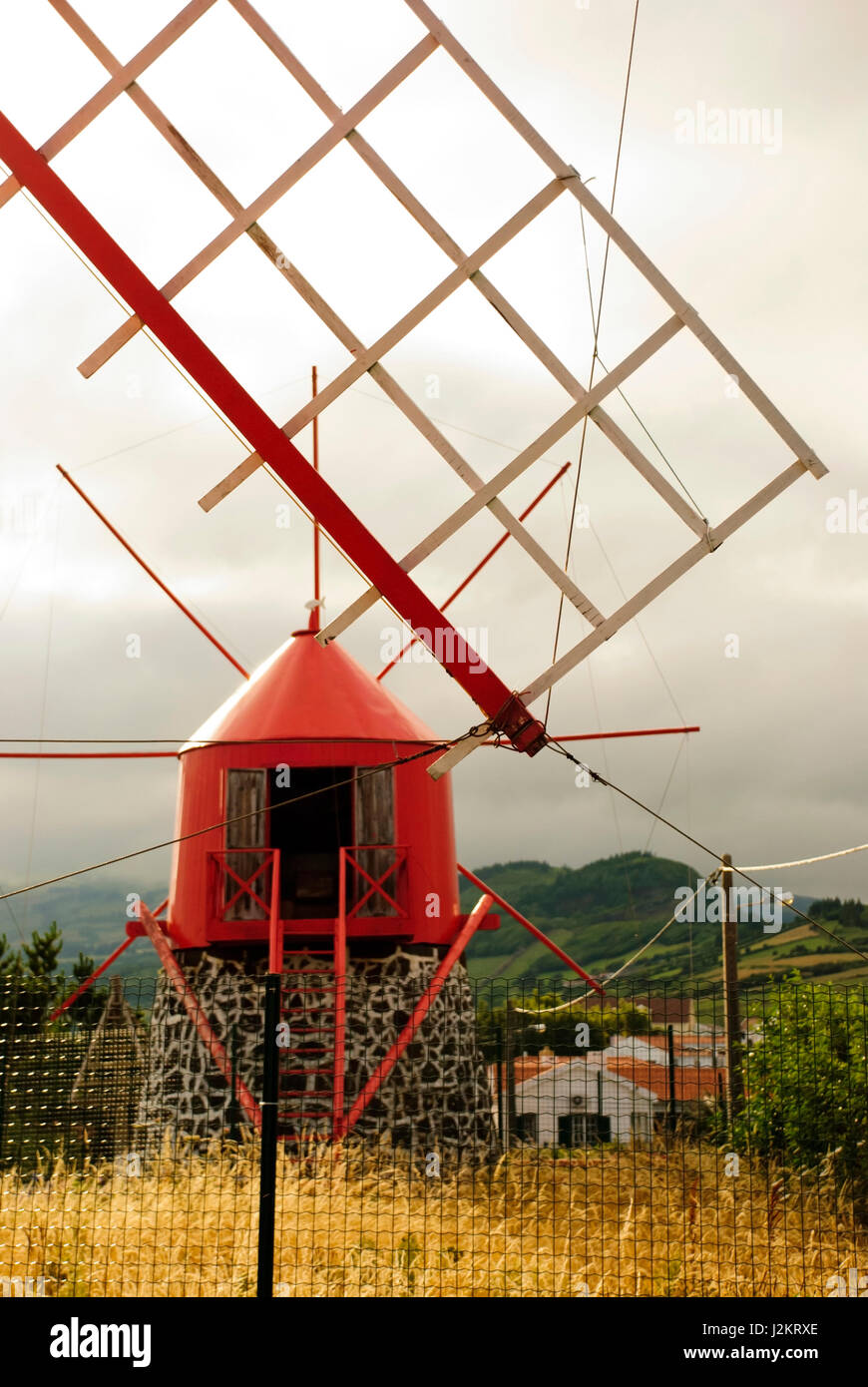 Typical azorean windmill, Faial island, Azores Stock Photo - Alamy